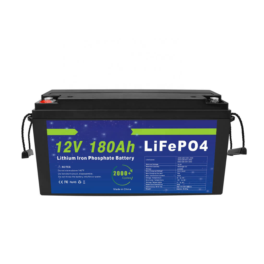 Baterai Lithium LiFePO4 12V 180Ah kanggo Sistem Panyimpenan Energi ...